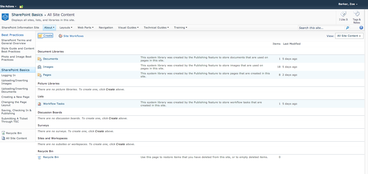 Uploading/Inserting Documents | Basics | SharePoint Information Site ...