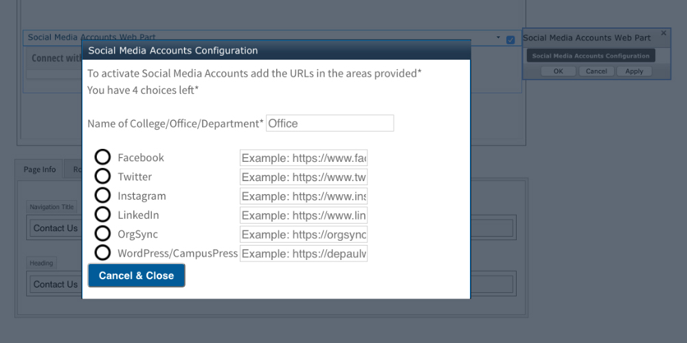 Social Media Web Part Instructions | Social Media | Web Parts ...
