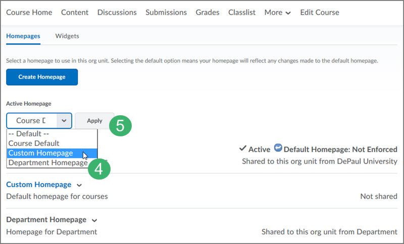 Designing Your Course Home Page in D2L | Course Home | Tools ...